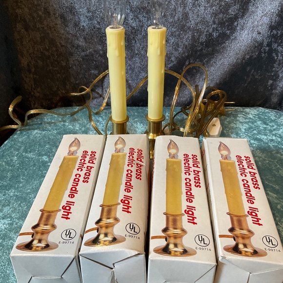 No Brand | Holiday | Vintage Set Of Six Solid Brass Base Candle Window ...